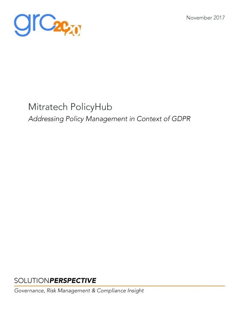 Mitratech PolicyHub: Addressing Policy Management in the Context of ...