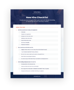 Pre-boarding, On-boarding, and Post-boarding Checklist