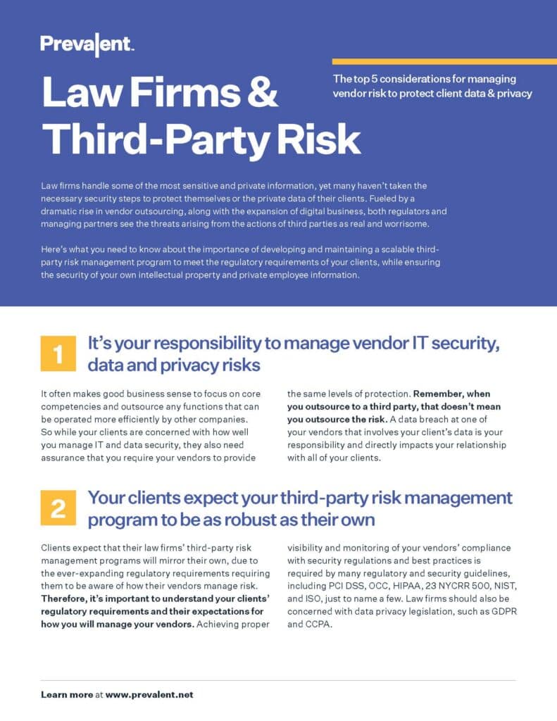 Need to Know: Law Firms & Third-Party Risk | Prevalent