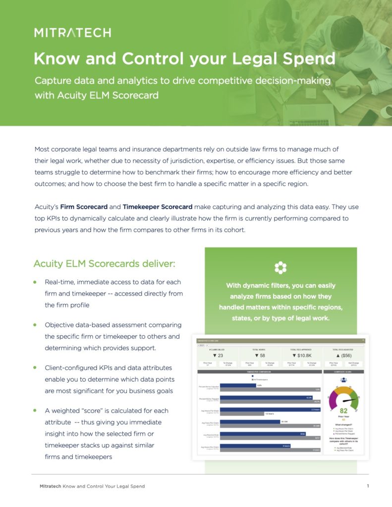 Acuity Scorecards - Know and Control your Legal Spend | Mitratech