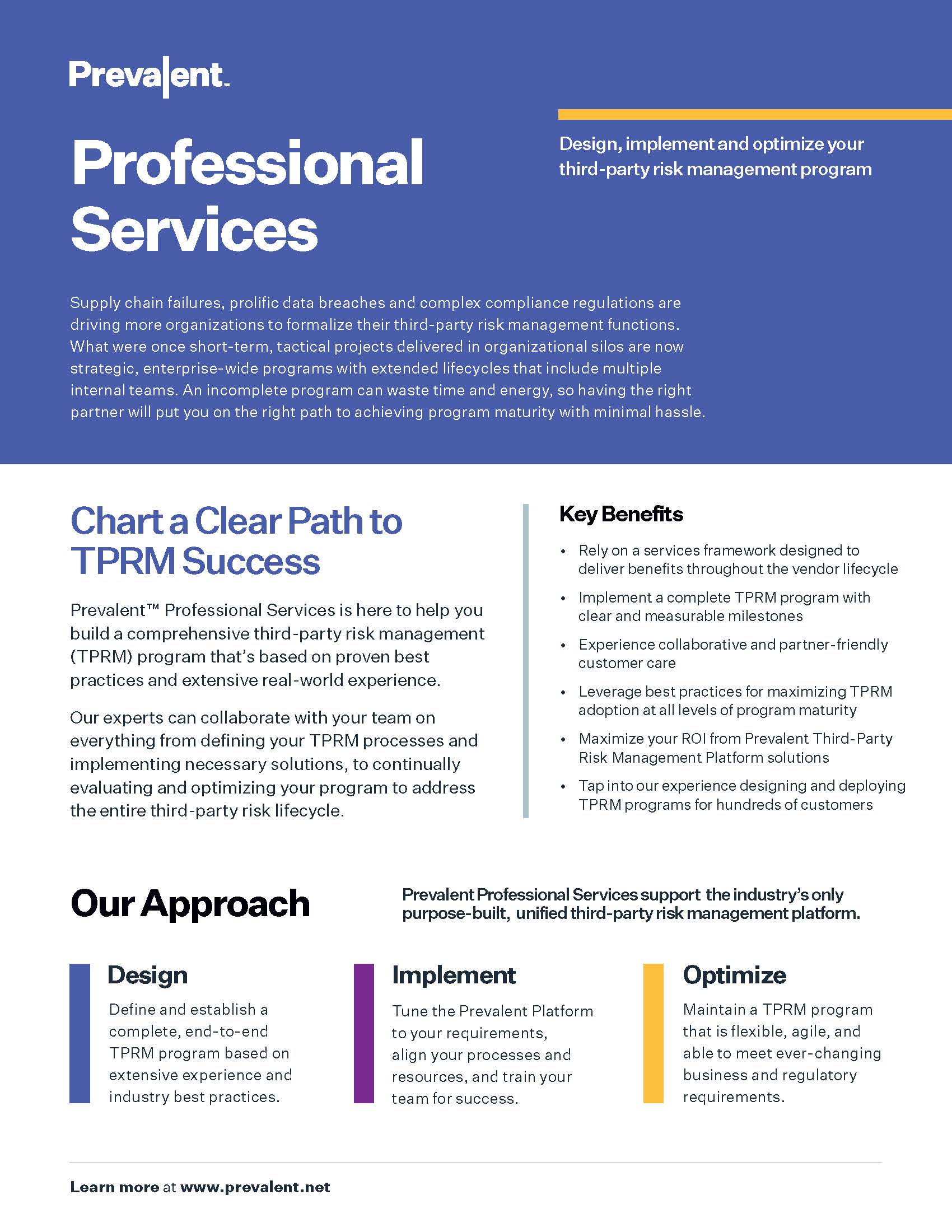 Prevalent Professional Services Data Sheet | Prevalent