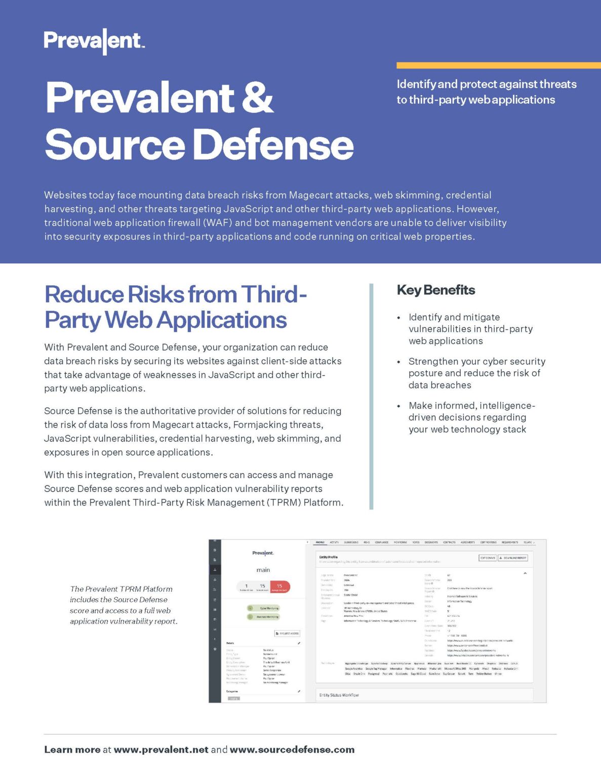 Source Defense Integration Data Sheet | Prevalent